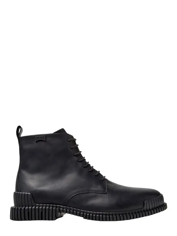 Camper Pix Smooth Leather Lace-up Boots With Xl Extralight® Sole - Black