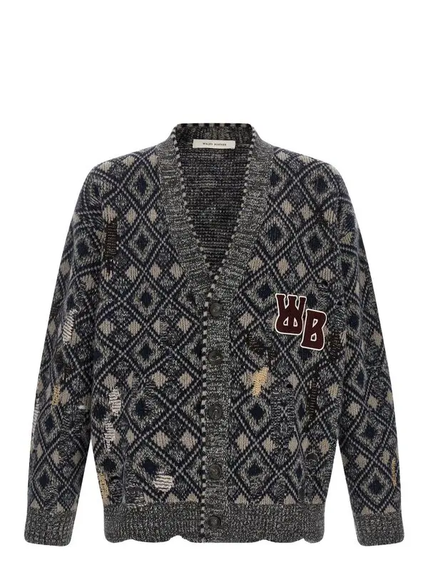 WALES BONNER Argyle Knit Cardigan - Multicolor