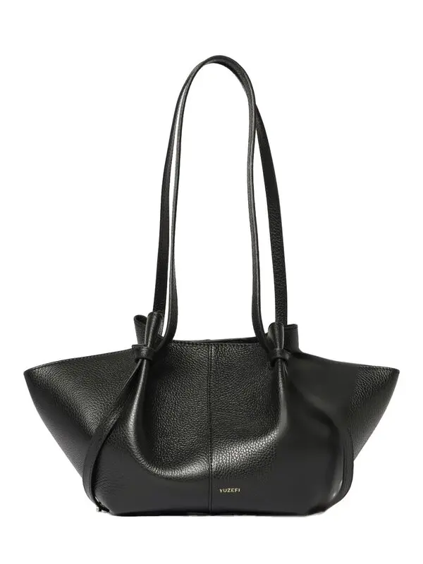 Yuzefi Mochi Leather Shoulder Bag - Black