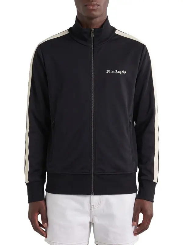 Palm Angels Acetate Zip Sweatshirt - Black