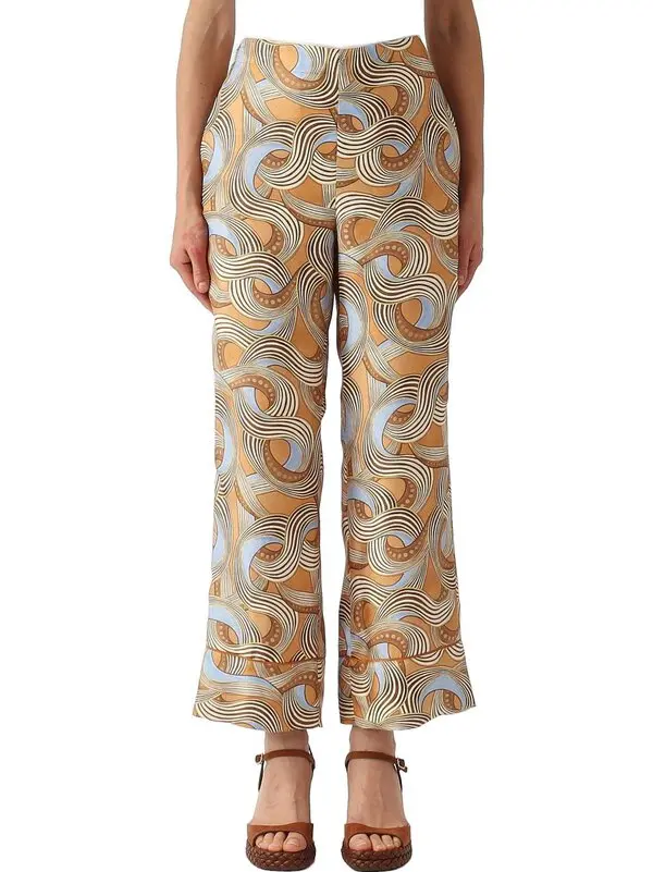 Malìparmi Printed Silk Trousers - Multicolor
