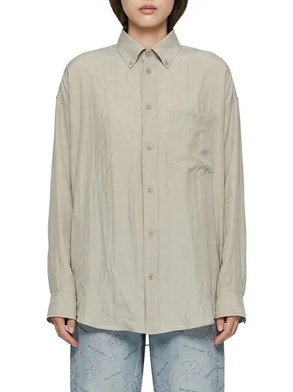 Balenciaga Relaxed Fit Button-down Shirt - Nude