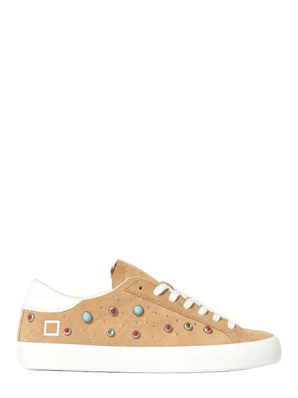 D.a.t.e. Suede Sneakers With Studs And Stones - Leather
