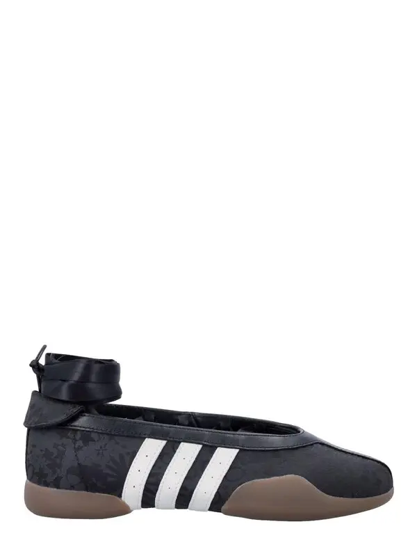 ADIDAS ORIGINALS Taekwondo Mei Satin Ballet Flats With Ankle Tie-up Ribbons - Black