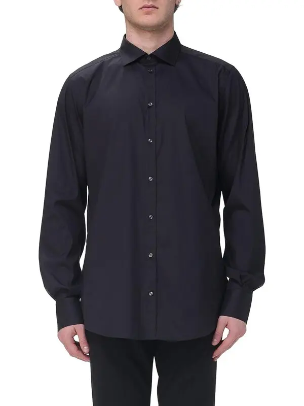 Dolce & Gabbana Classic Shirt In Stretch Cotton Blend - Black
