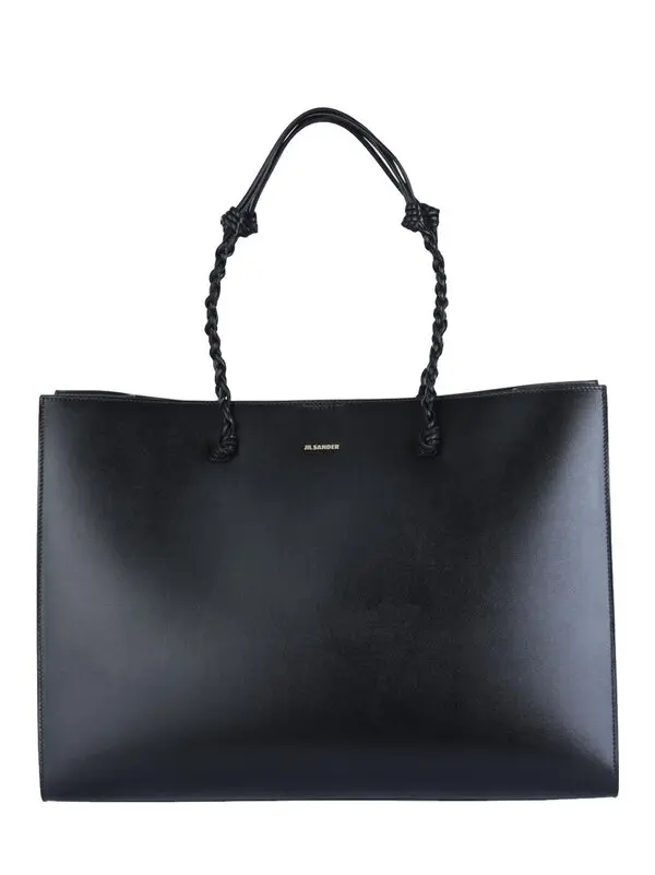 JIL SANDER Tangle Leather Tote Bag - Black