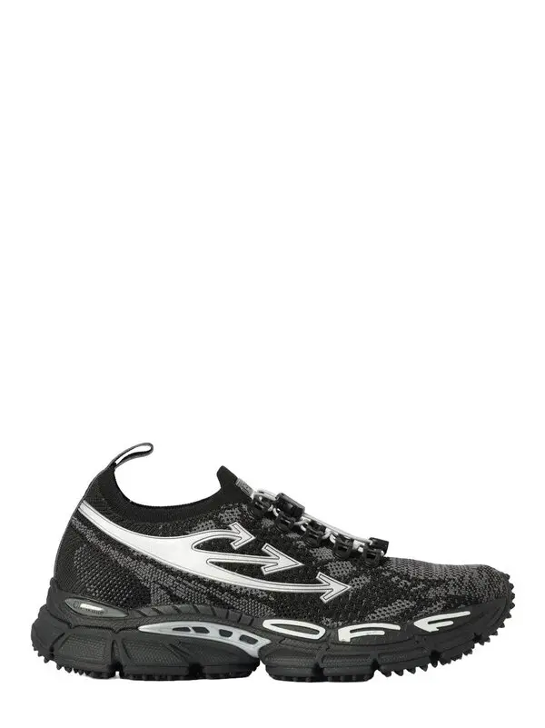 Off-White Knit And Rubber Low-top Sneakers - Black