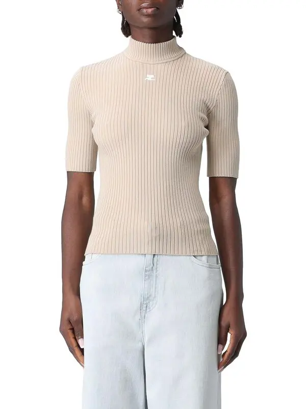 COURREGES Ribbed High Neck Jumper - Hazel