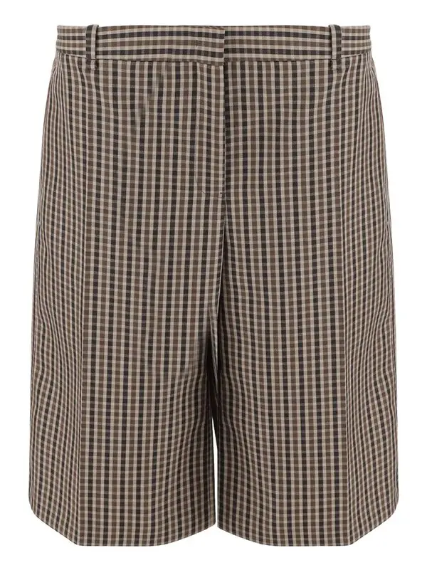 JIL SANDER Tailored Plaid Shorts - Red