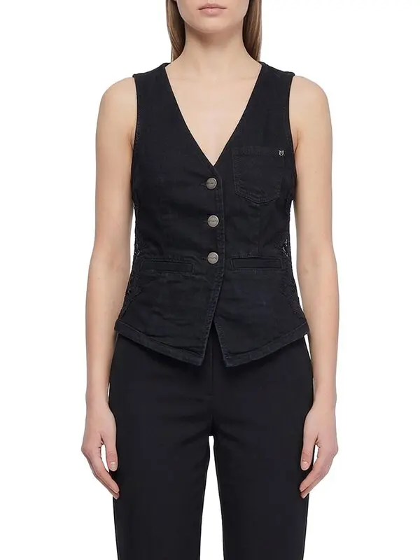 Pinko Cotton Lace Vest - Black