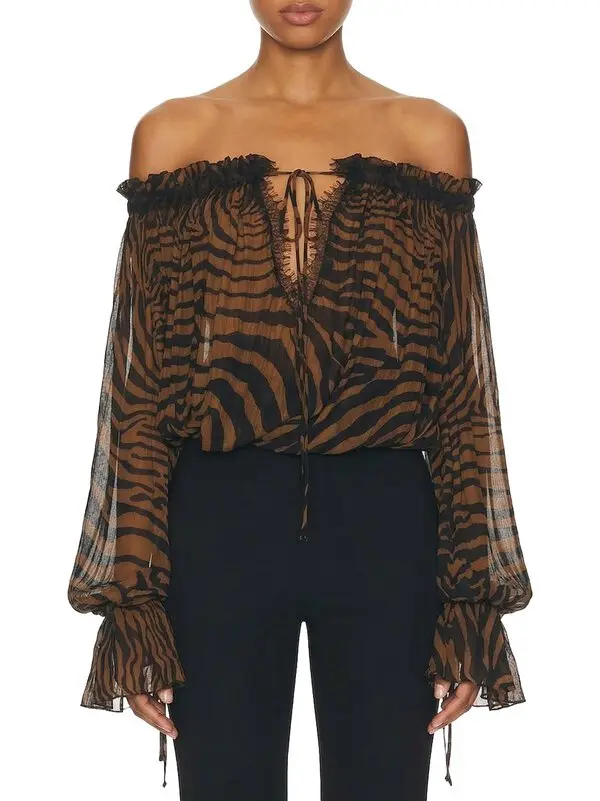 Blumarine Viscose Blouse Animal Print - Multicolor