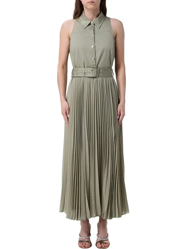 Liu Jo Pleated Gabardine Shirtdress - Mint