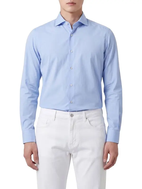 TINTORIA MATTEI 954 Classic Twill Shirt - Blue 1