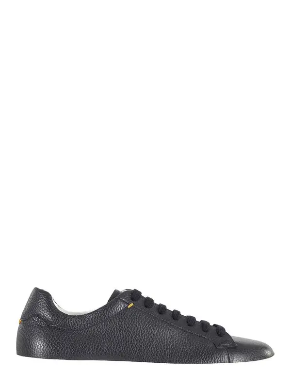 DOUCAL'S Hammered Leather Lace-up Sneakers - Blue