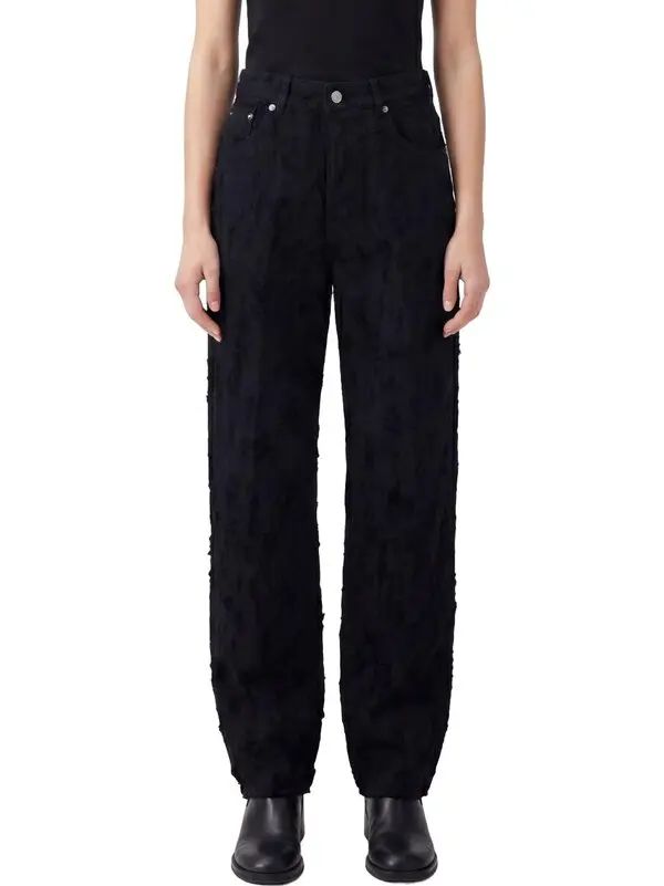HAIKURE Distressed Denim Wide-leg Jeans - Grey