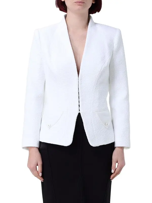 Elisabetta Franchi Bouclé Tweed Blazer - Ivory
