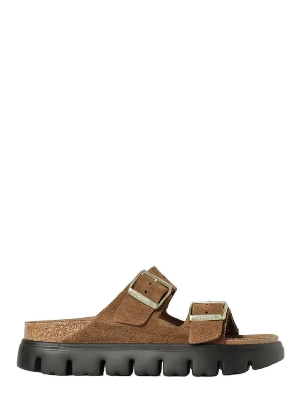 BIRKENSTOCK Arizona Pap Flex Platform Sandals In Suede - Brown