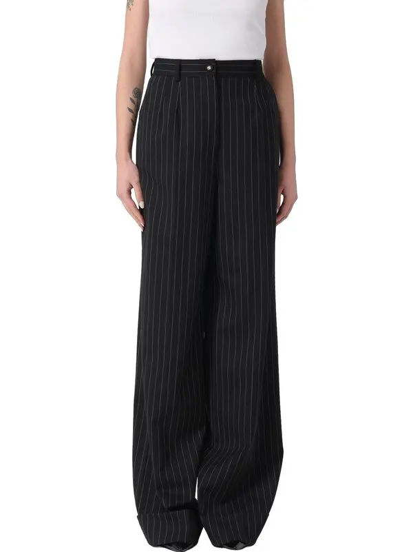 Dolce & Gabbana Pinstriped Wide-leg Trousers - Multicolor