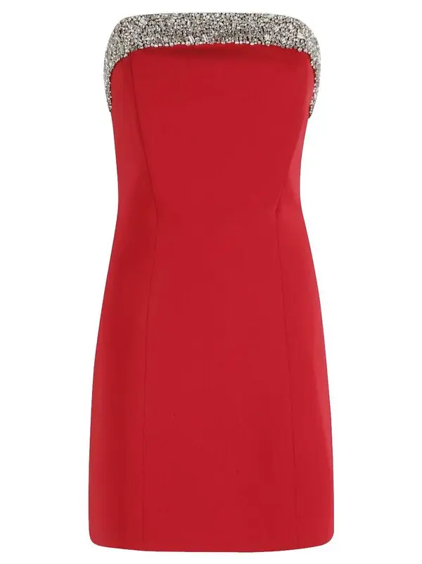 Amen Embellished Strapless Dress - Red