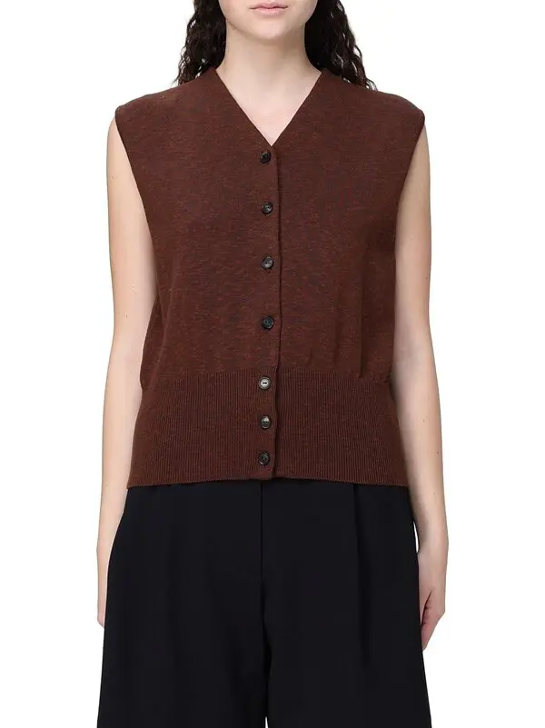 CORDERA Cotton Knit Vest - Brown
