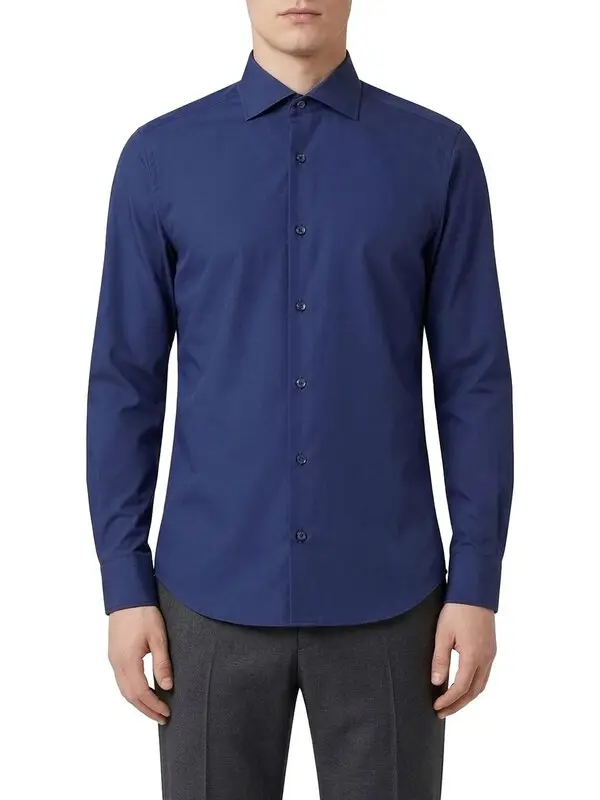 TINTORIA MATTEI 954 Stretch Cotton Shirt - Blue 1