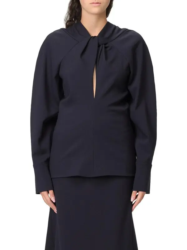 Victoria Beckham Twisted Neck Blouse - Blue
