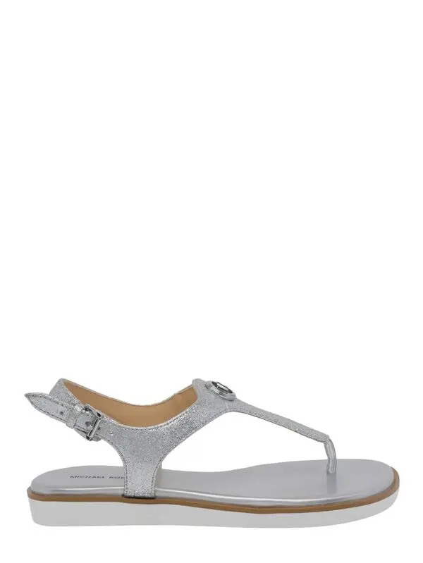 Michael Kors Val Laminated Leather Sandal - Silver