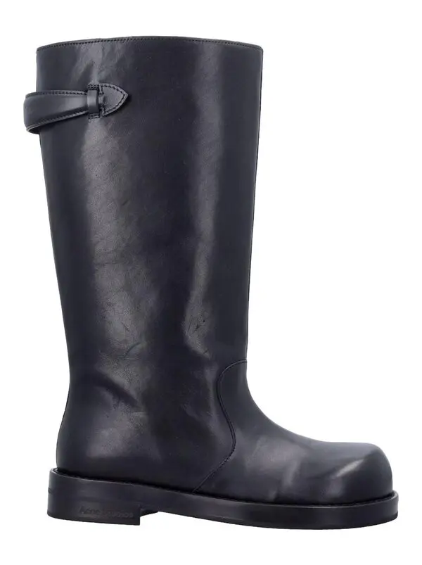 Acne Studios Buckled Leather Boots - Black