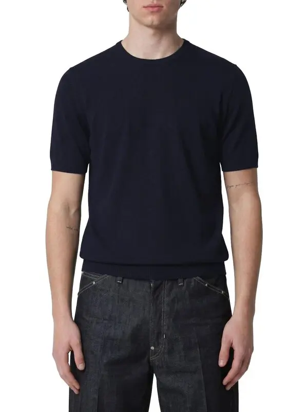 ROBERTO COLLINA Cotton Knit Crewneck Sweater - Blue