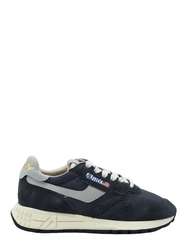 AUTRY Reelwind Nylon And Suede Lace-up Sneakers With Serrated Sole - Black