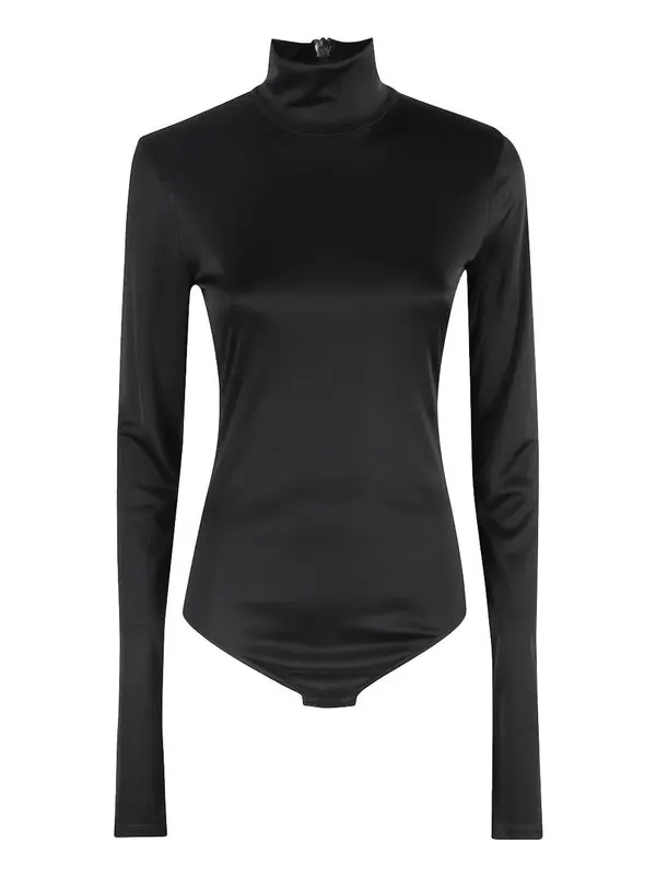 Andamane Long Sleeve Mock Neck Top - Black
