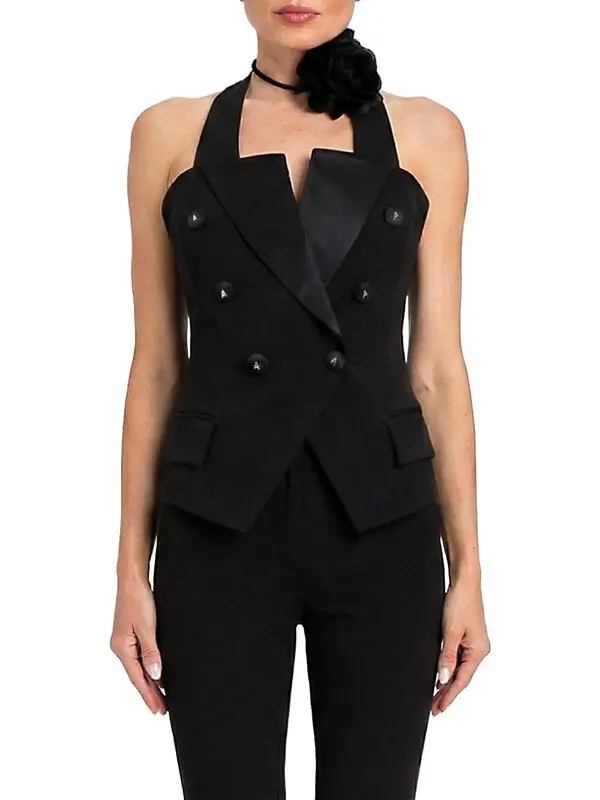 TWINSET Double-breasted Vest - Black