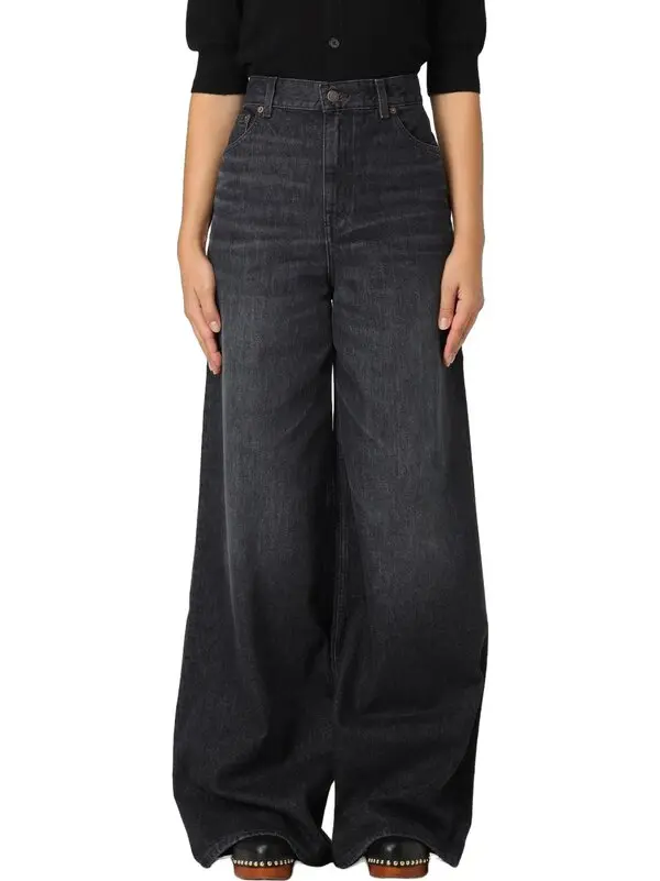 Chloé Wide Leg Denim Trousers - Black