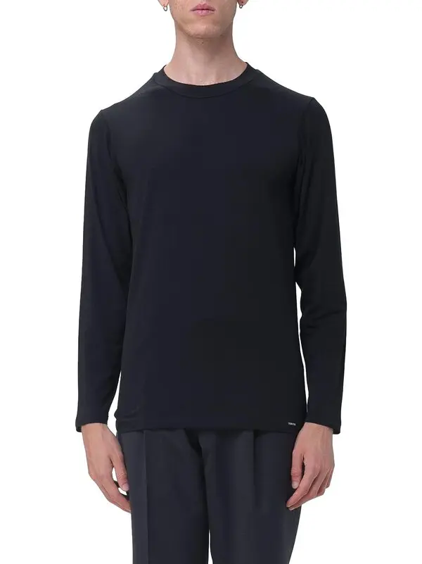 TOM FORD Long-sleeved T-shirt In Cotton And Modal Blend - Black