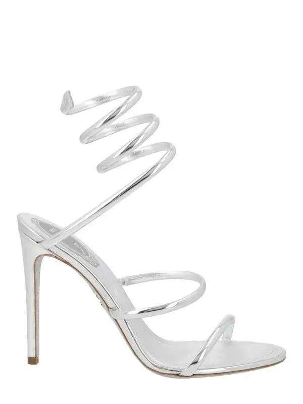Rene Caovilla Strappy Stiletto Heeled Sandals - Silver