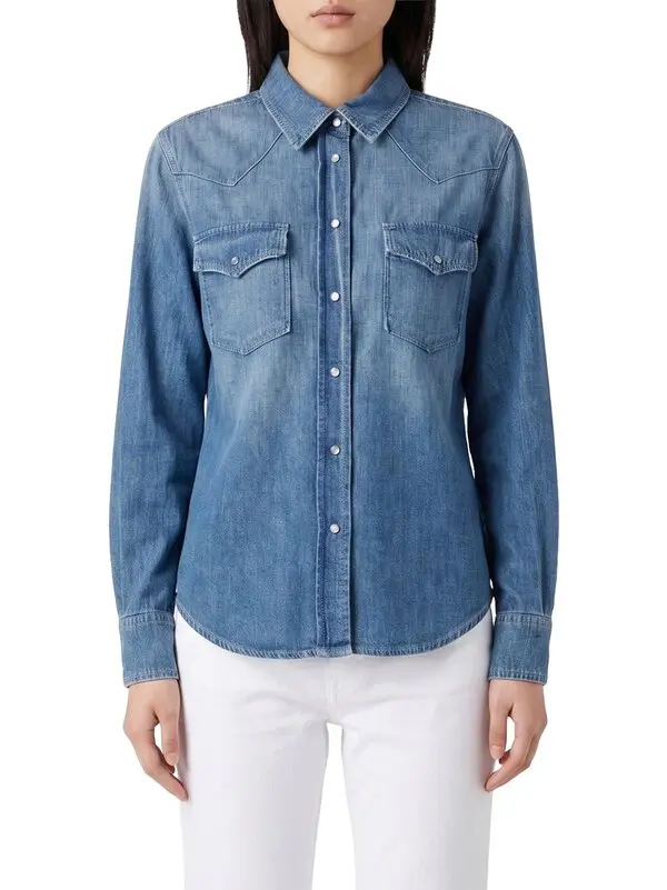 DONDUP Cotton Denim Shirt - Blue