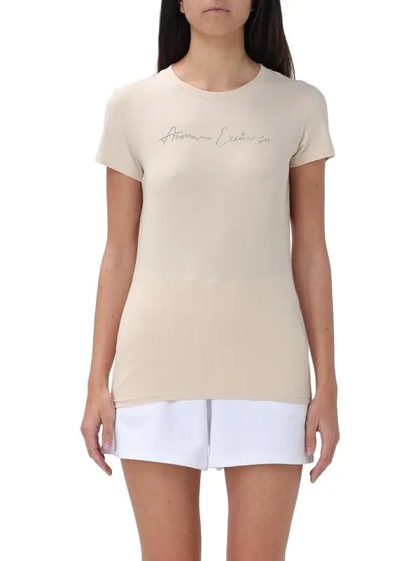 Armani Exchange Embellished T-shirt - Beige