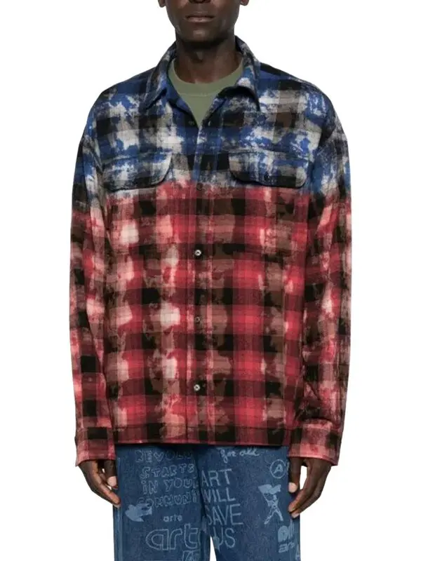 Palm Angels Plaid Shirt Jacket - Red