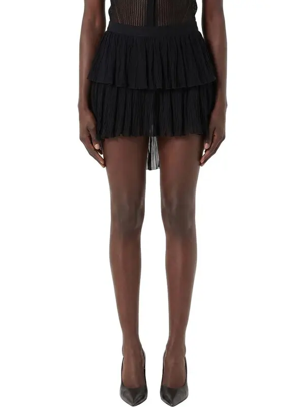 Blumarine Pleated High-waisted Mini Skirt - Black