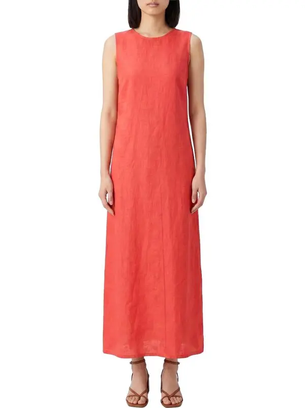 Aspesi Sleeveless Linen Maxi Dress - Orange