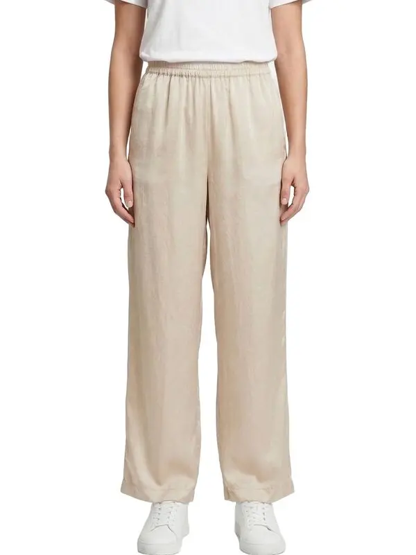 Aspesi Wide Leg Silk Palazzo Pants - Ivory