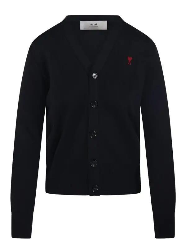 AMI Paris Wool Cardigan - Black