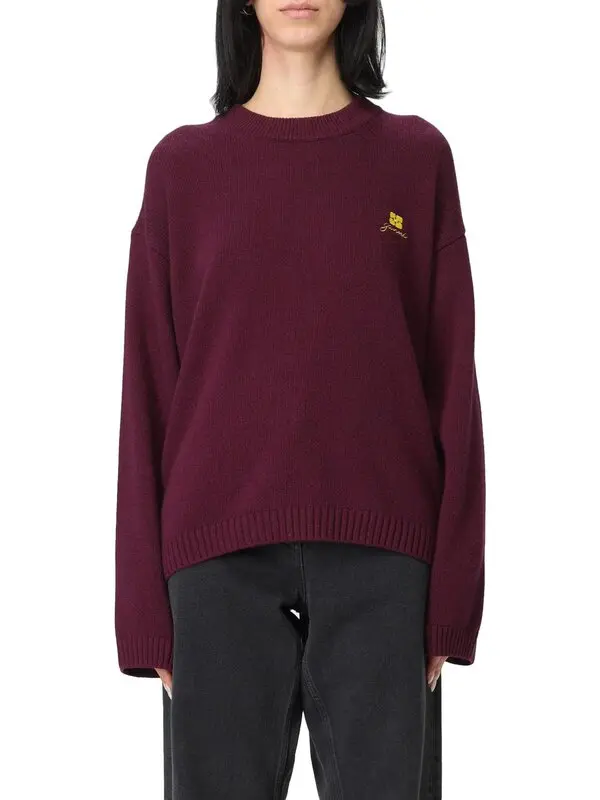 GANNI Jumper With Embellished Logo - Violet