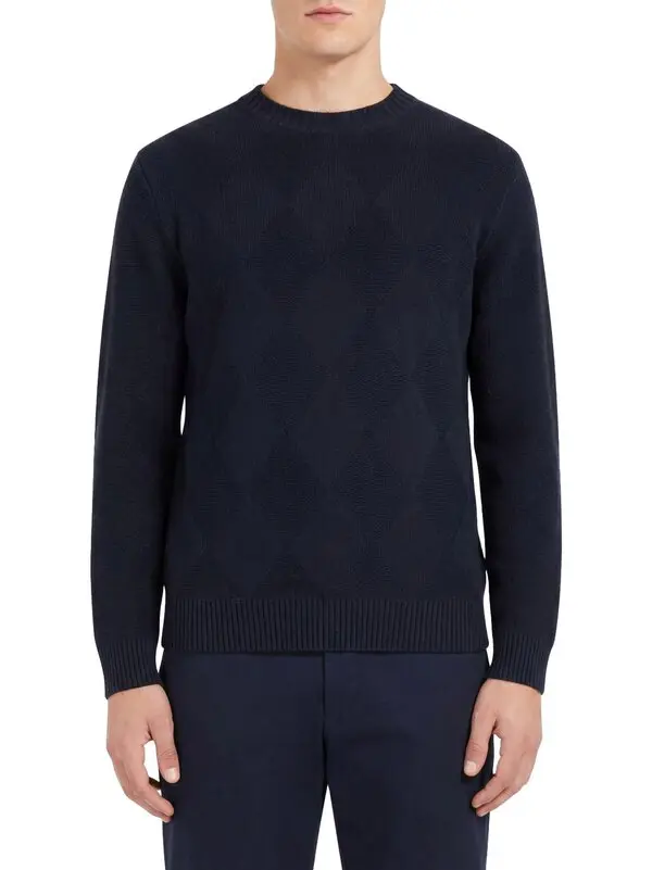 BALLANTYNE Cotton And Linen Crew Neck Sweater - Blue