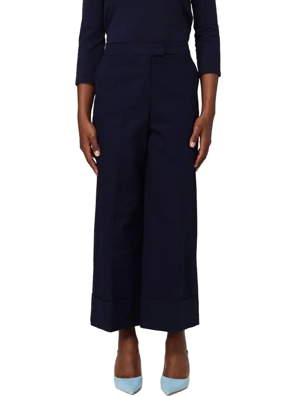 PT TORINO Cropped Cotton Twill Trousers - Blue