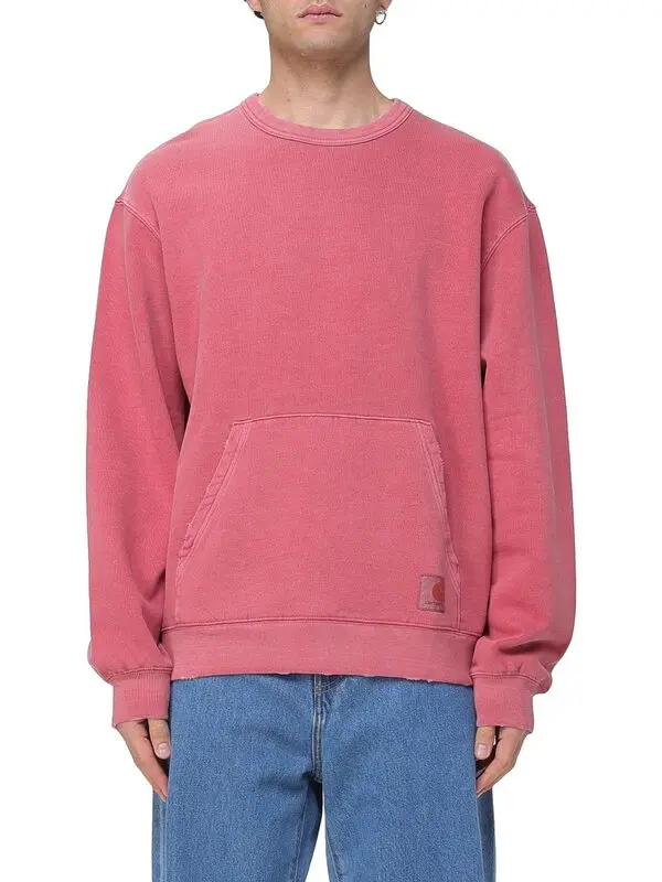 Carhartt Work In Progress Crewneck Sweatshirt With Front Pocket - Red