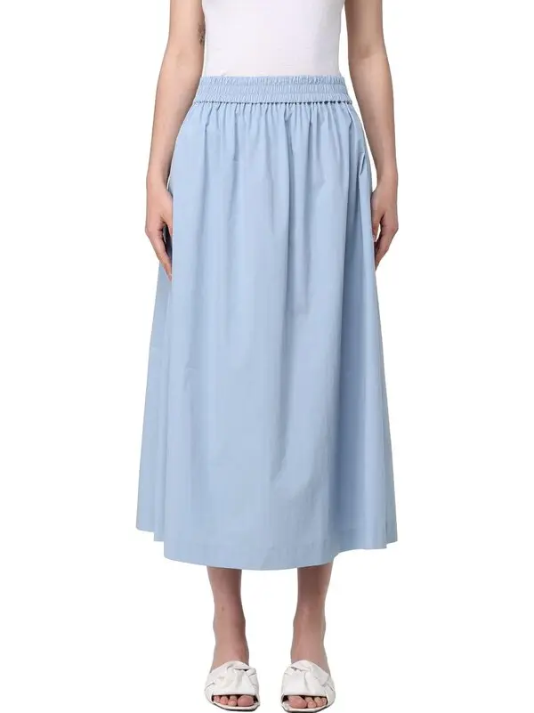 PT TORINO Cotton Poplin Midi Skirt - Blue
