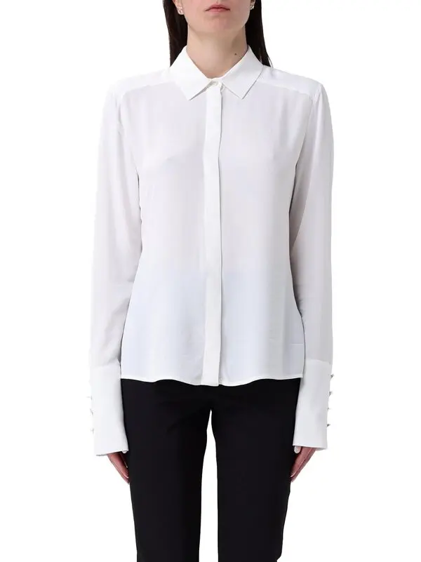 Patrizia Pepe Shirt With Embellished Cuffs - White