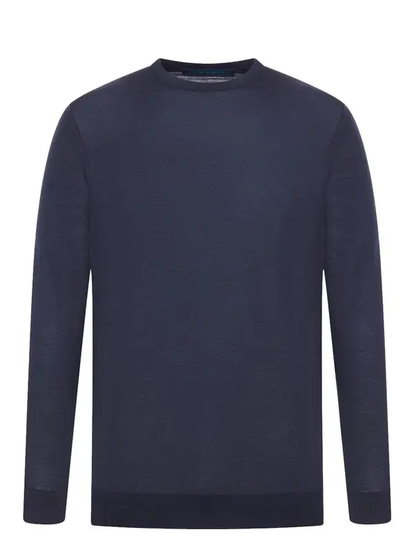 Kiton Crew Neck Long Sleeve Jumper - Blue