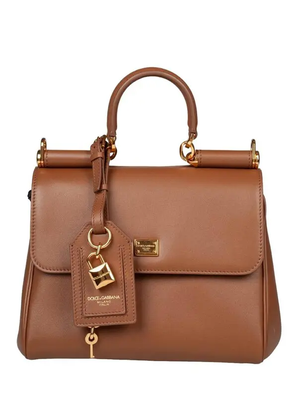Dolce & Gabbana My Sicily Mini Leather Handbag - Camel